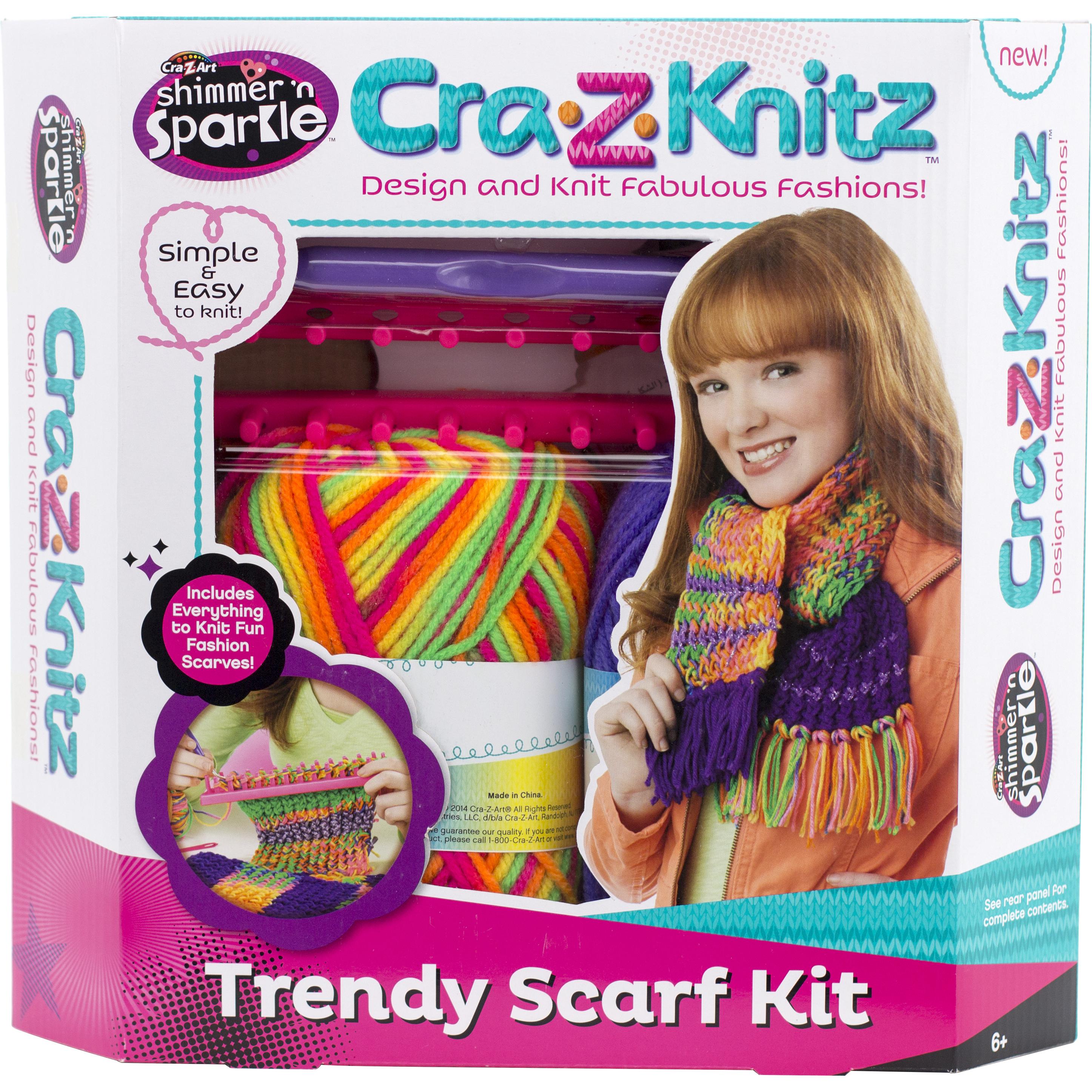 Cra-Z-Art Shimmer 'n Sparkle Cra-Z-Knitz - Trendy Scarf Kit Arts and ...
