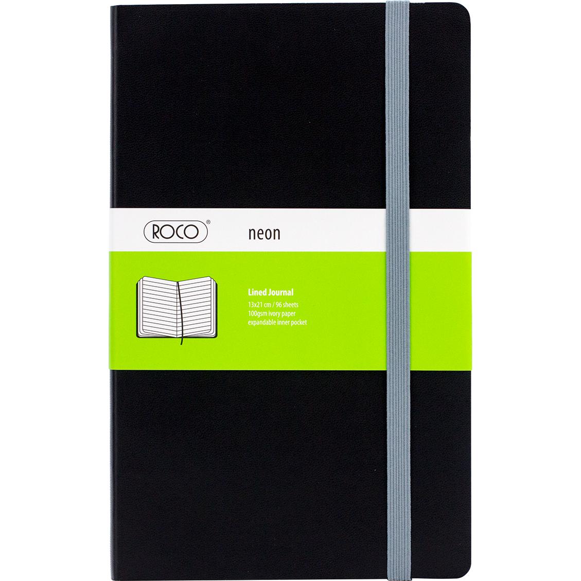 Roco Neon Journal Solid, Elastic Band 13 X 21 cm - Jarir Bookstore KSA