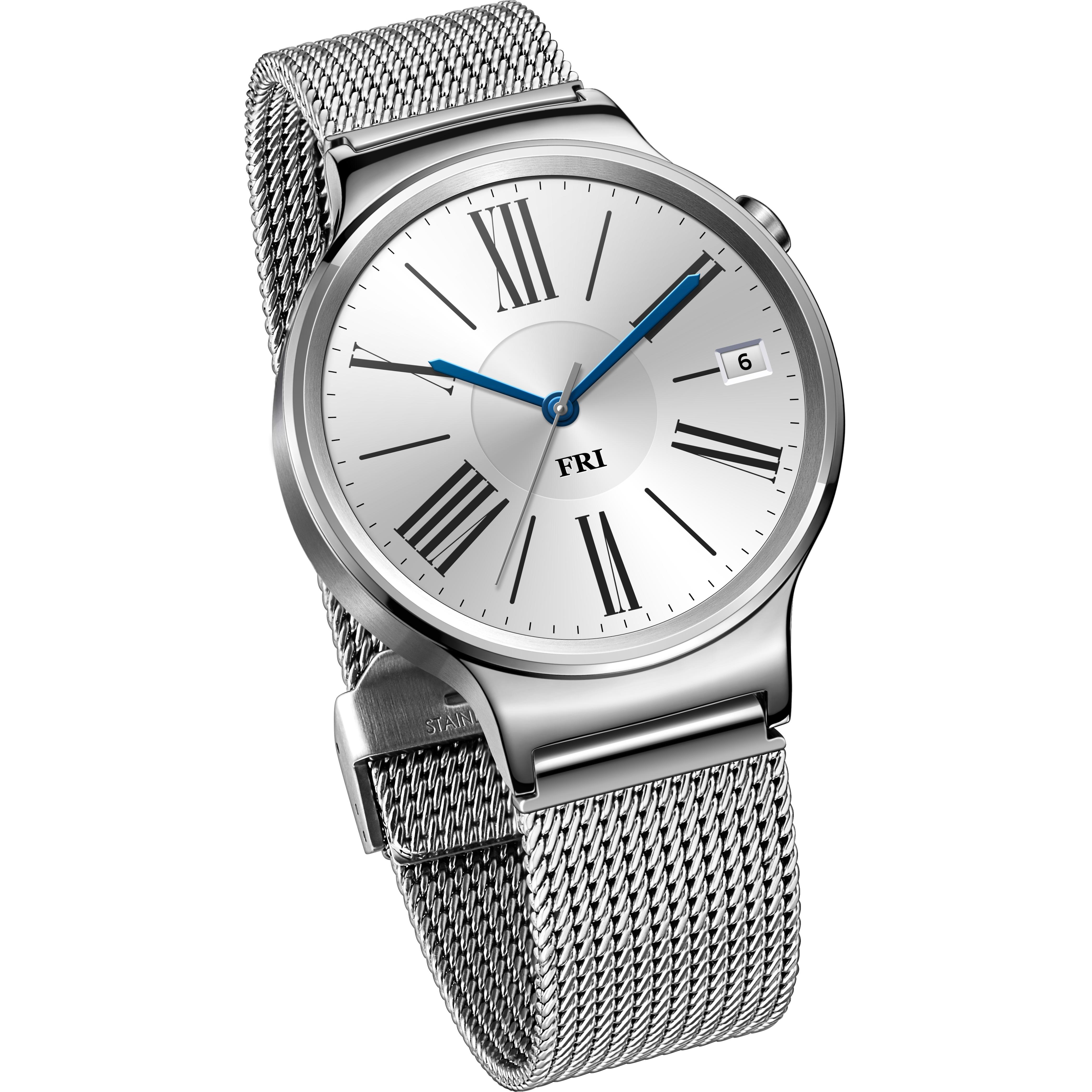 Huawei Watch W1 Huawei 18 mm (22 mm Band Width - Max) Silver Smartwatch ...