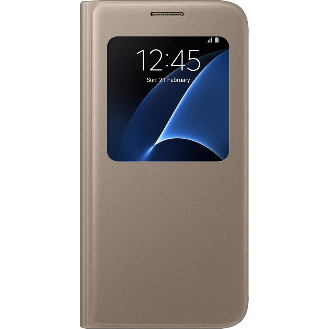 Samsung S View Flip Cover Mobile Case for (Samsung) Galaxy S7 Gold Samsung