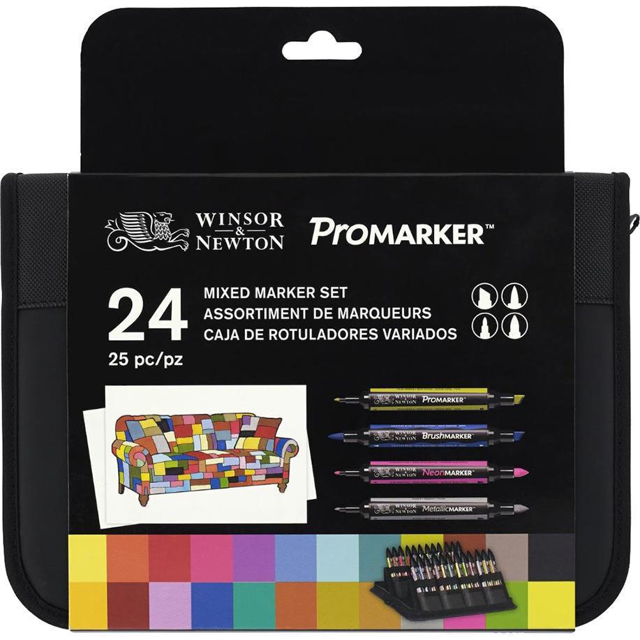 Winsor & Newton ProMarker Mixed Marker Set (24 Colors) Graphic Art ...