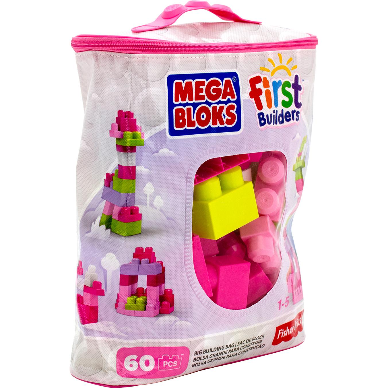 MEGA BLOKS First Builders Big Building Bag (Pink) Activity Blocks ...