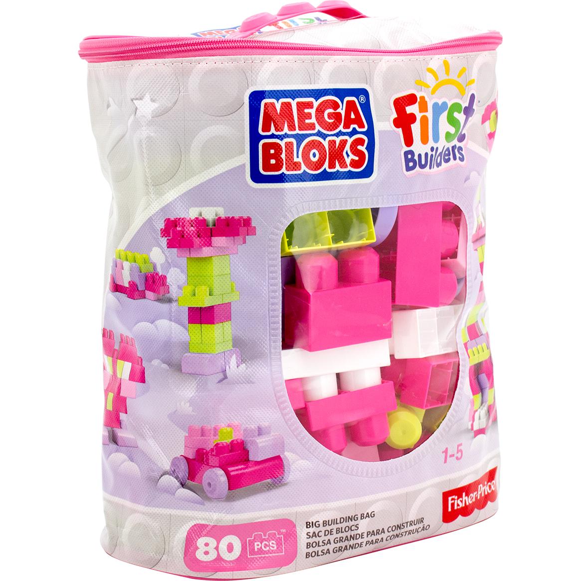 MEGA BLOKS First Builders Build'n Create Bag (Pink) Activity Blocks ...