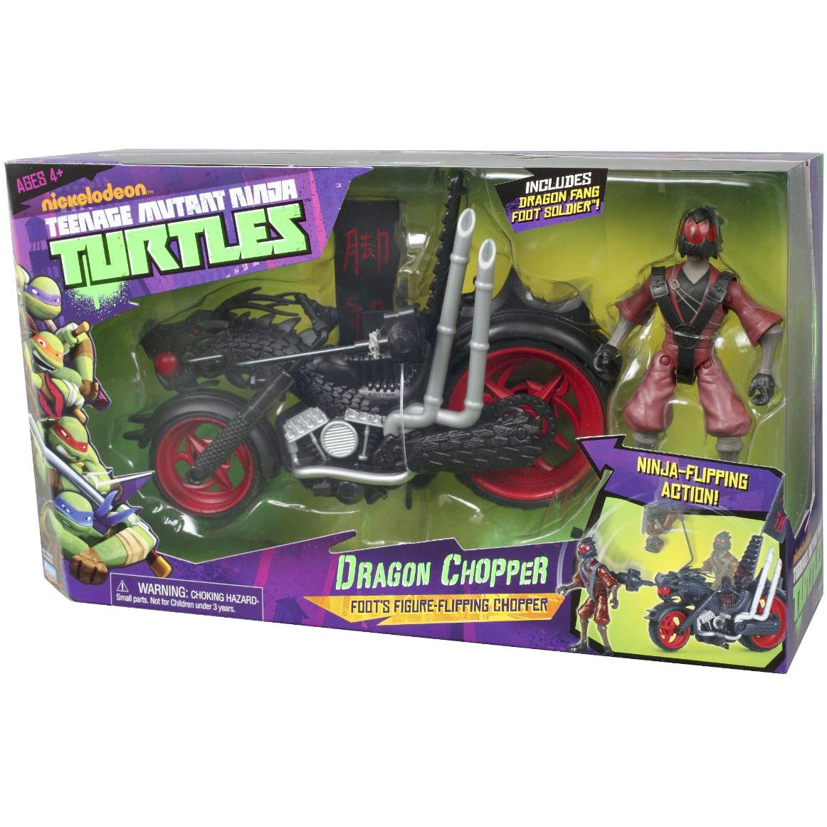 TMNT Dragon Chopper - Dragon Fang Foot Soldier Character Playset ...