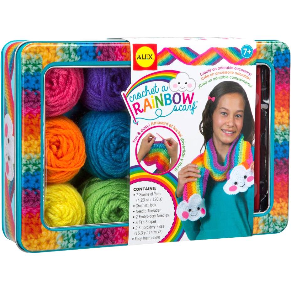 ALEX Brands Toys Craft Crochet a Rainbow Scarf Arts and Crafts Learning ...