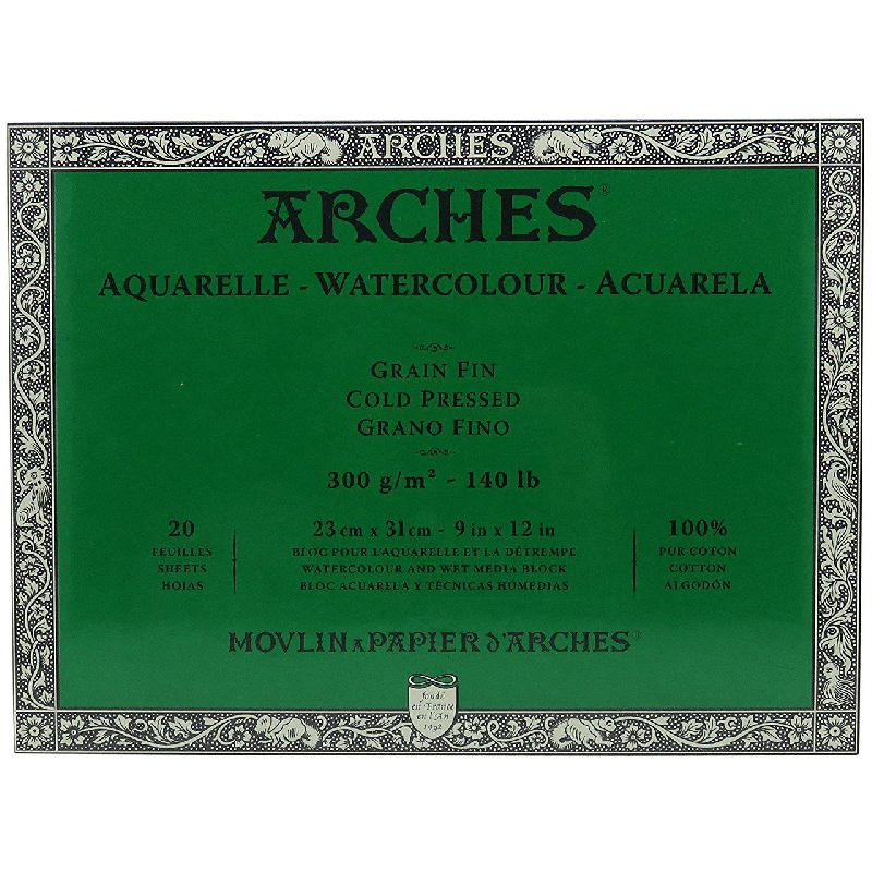 Arches Paper Watercolor Pad Blocks (Glued on 4 Sides) White 23 X 30.5 ...