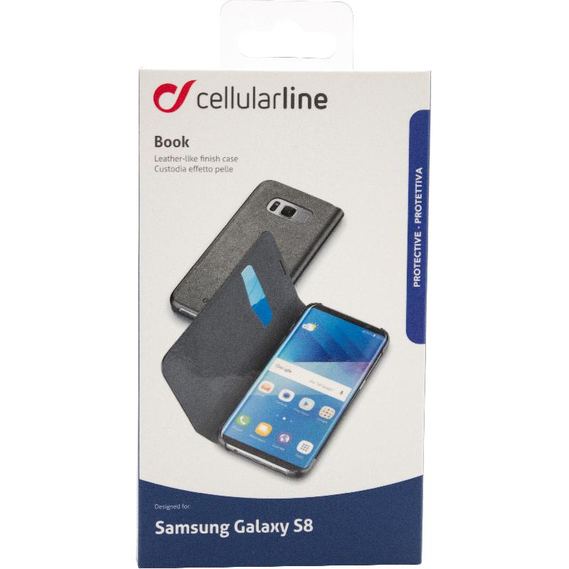 Cellularline Book Flip Cover Mobile Case for (Samsung) Galaxy S8 Black ...