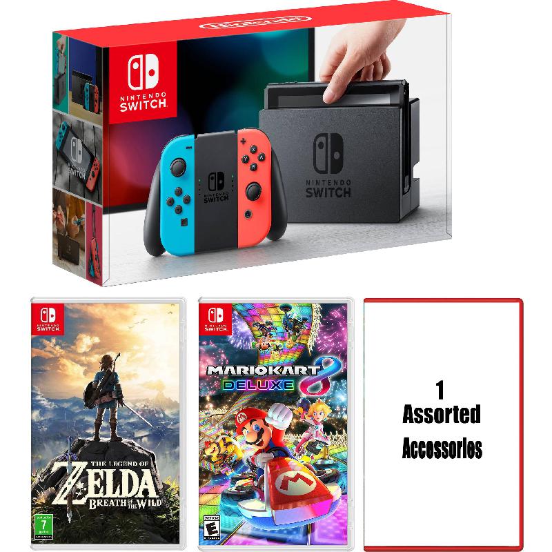 Nintendo Switch Joy-Con (Blue/Red) 32 GB Bundle with Legend of Zelda ...