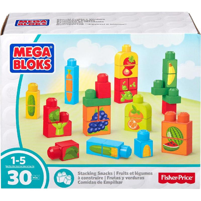 MEGA BLOKS First Builders Stacking Snacks Activity Blocks Playset ...