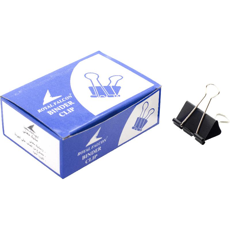 Royal Falcon Binder Clips, 1.25 in ( 3.18 cm ), Paint Coated, Black ...
