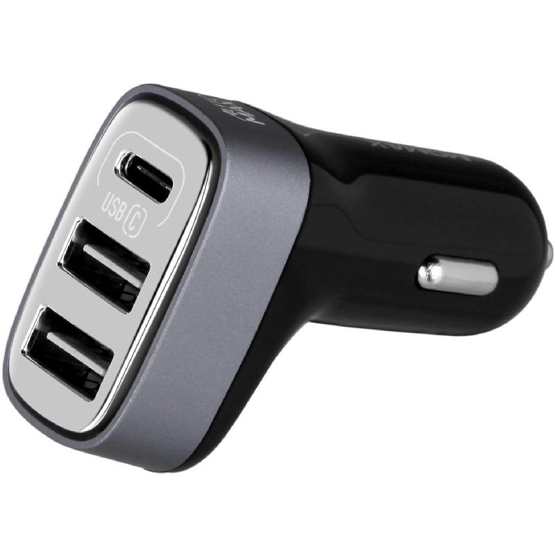Momax Polar Light UC5 Car Charger, 3 USB, Black