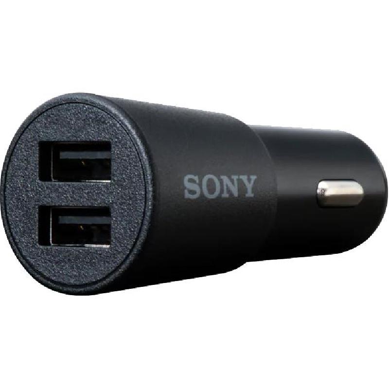 Sony Fast Charge Car Charger, Fast Battery Charging, Dual USB, Black
