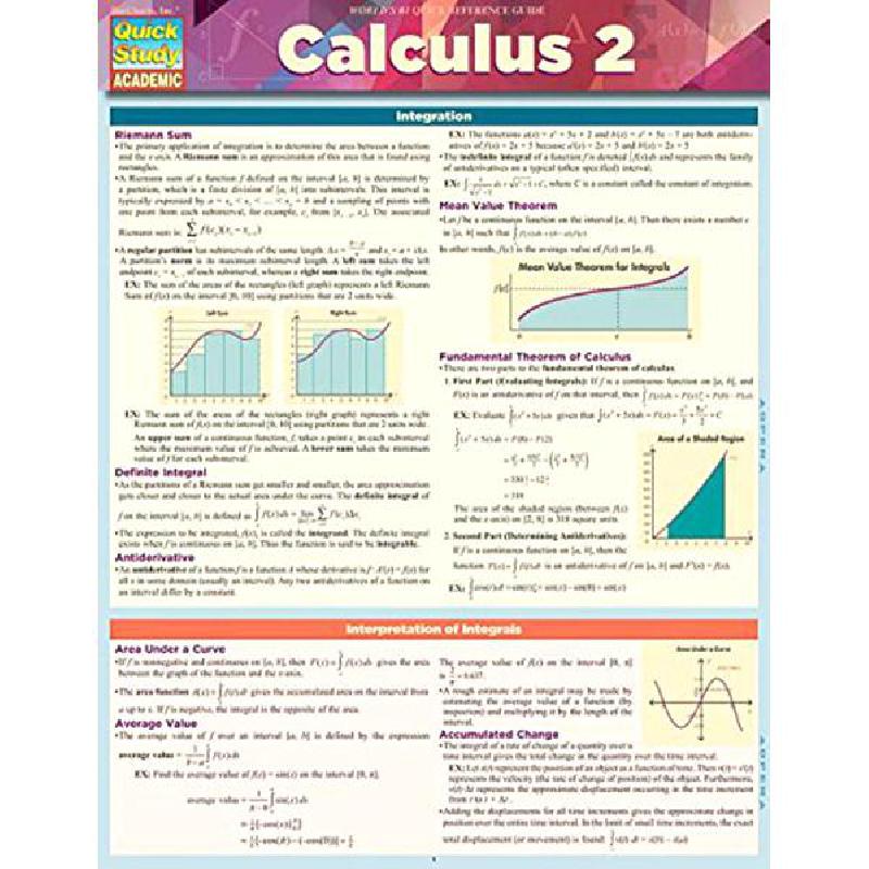Calculus 2 Quick Study Reference Guide Staffs of BarCharts - Jarir.com KSA