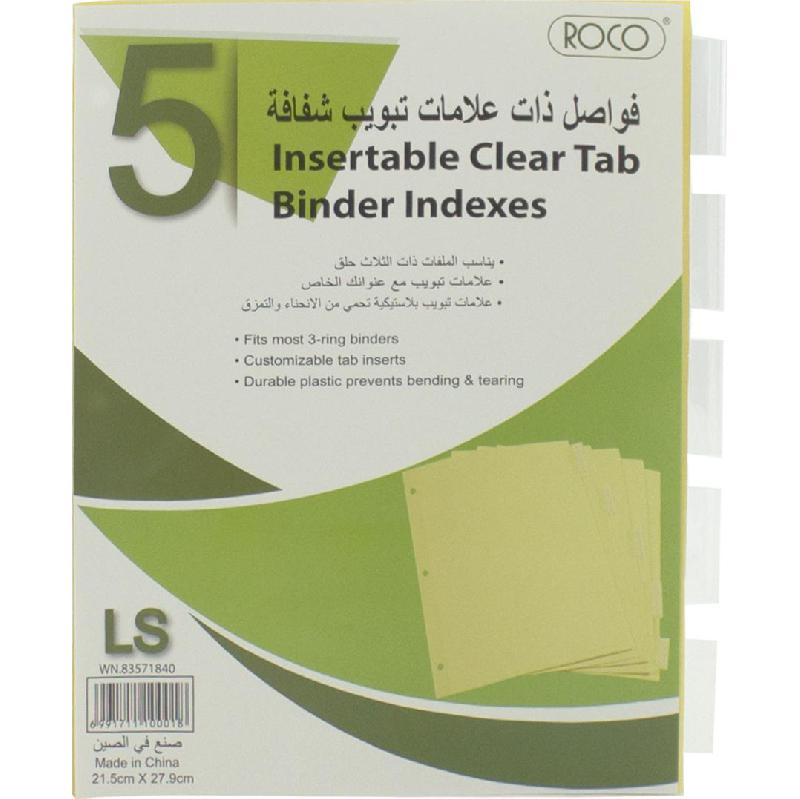 Roco Index Divider, A4, 1/8 Tab Cut, Blank Tab Type, Clear Tabs, Paper ...