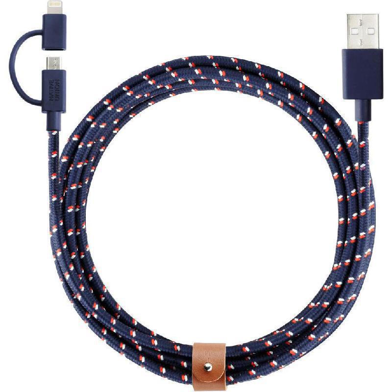 Native Union Twin Head Lightning + Micro USB to USB 2.0 Sync & Charge ...