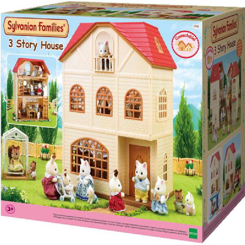 Sylvanian Families 3 Story House Character Playset Beige/Red - Jarir ...