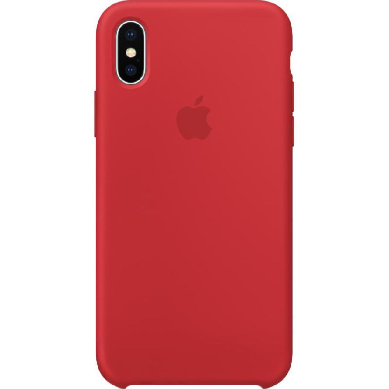 Apple Silicone Back Cover Mobile Case for iPhone X (Product) Red Apple
