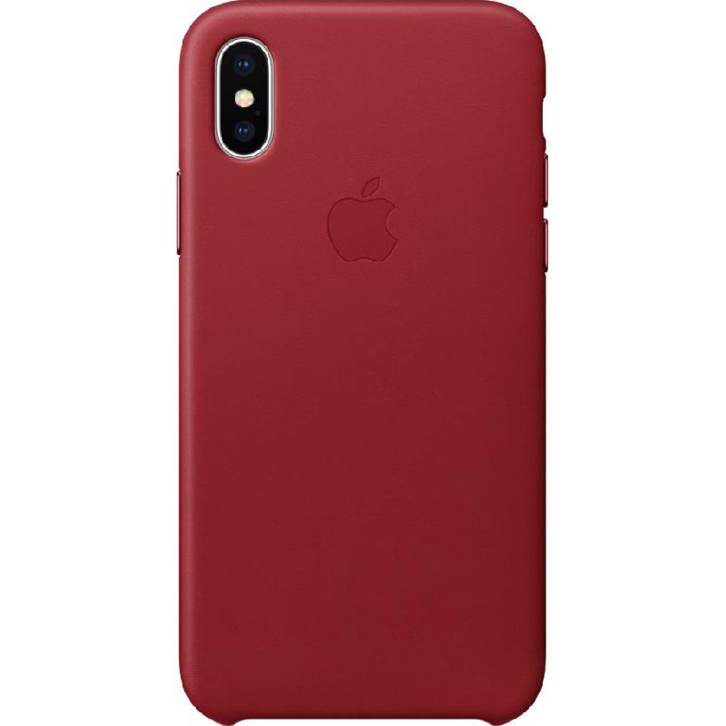 Apple Leather Back Cover Mobile Case for iPhone X (Product) Red Apple