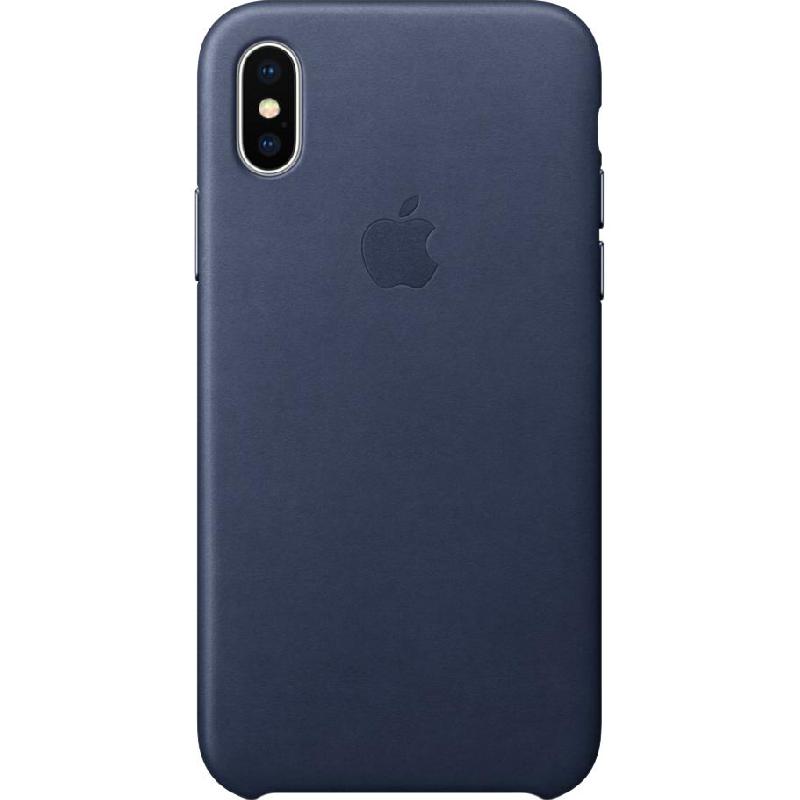 Apple Leather Back Cover Mobile Case for iPhone X Midnight Blue Apple