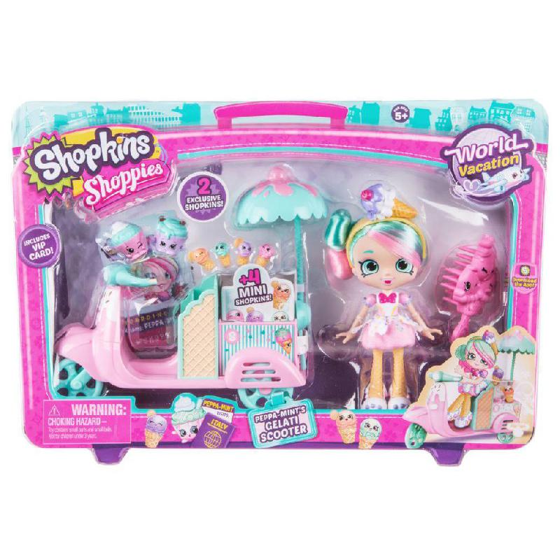 Moose Shopkins Shoppies World Vacation, Peppa-Mint's Gelati Scooter ...