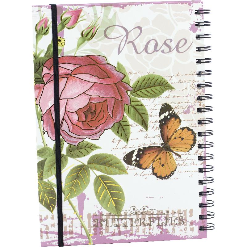 Roco Notebook Rose & Butterflies, Elastic Band B5 - Jarir Bookstore KSA