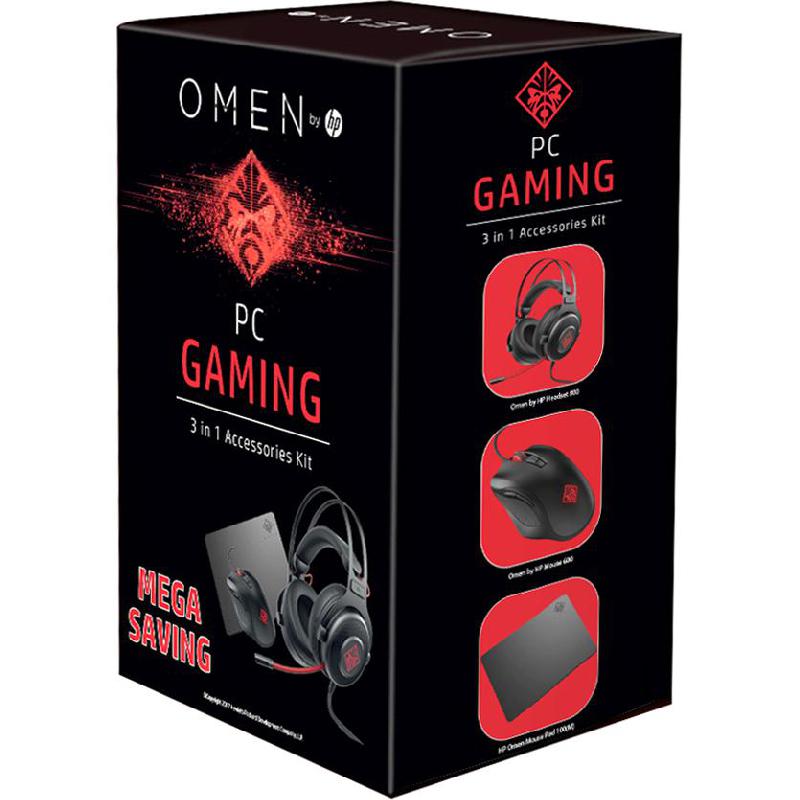 HP OMEN 600 Mouse + 800 Headset + 100 Mouse Pad (Medium) PC Gaming ...