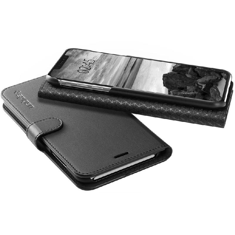 Spigen Wallet S Flip Cover Mobile Case for iPhone XR Black Spigen