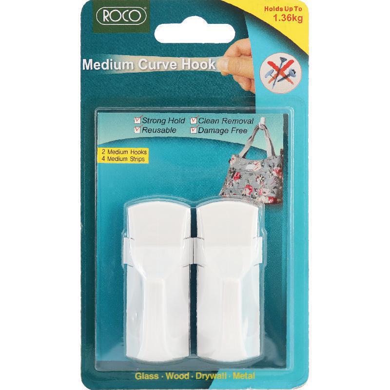 Roco Hook, Double Adhesive, 1.36 kg ( 3.00 lb ), Medium, White price in ...