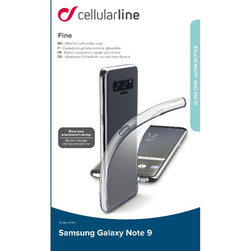 Cellularline Fine Back Cover Mobile Case for Samsung Galaxy Note9 Clear ...