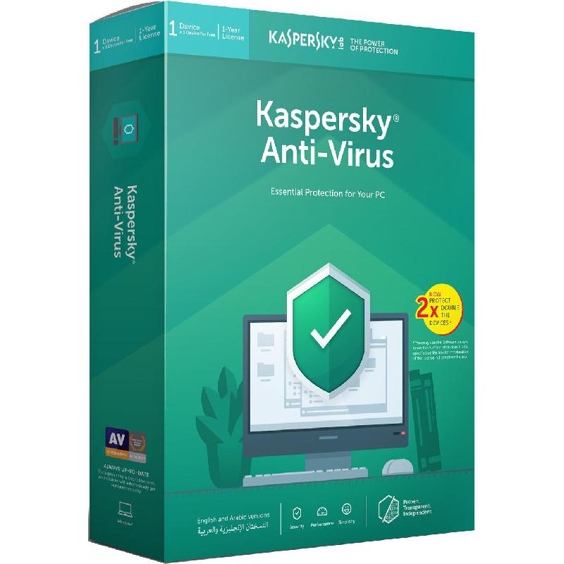 Kaspersky Antivirus 2019 English 1 User CD/DVD - Jarir Bookstore Qatar