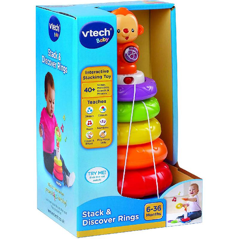 VTech Baby Stack & Discover Rings Preschool Learning Activity Set Below ...