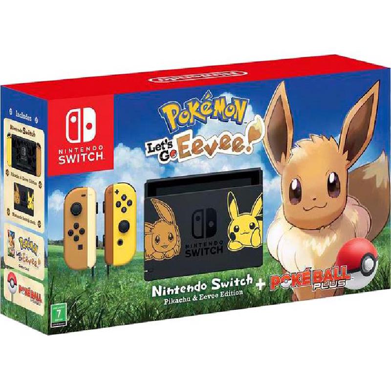 Nintendo Switch Joy-Con (Yellow/Brown) 32 GB Bundle with Pokemon Eevee ...