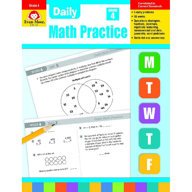 Daily Math Practice, Grade 4 Daily Math Practice Staffs of Evan Moor ...