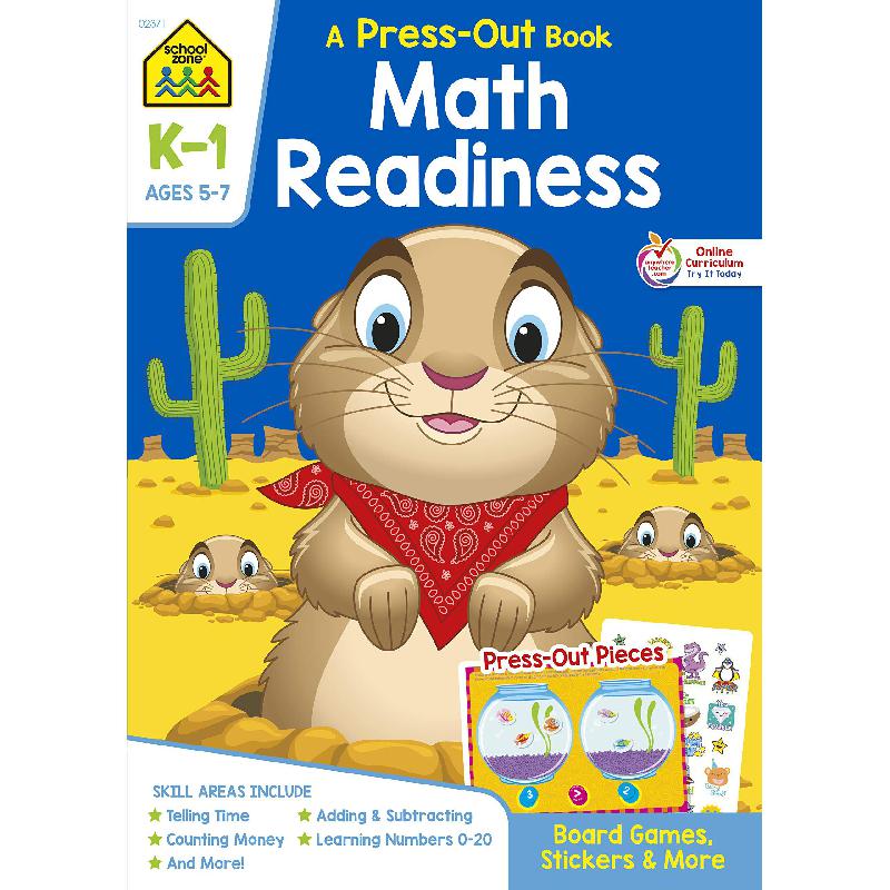 Math Readiness, K-1 Press-Out Book Staffs of School Zone - مكتبة جرير ...